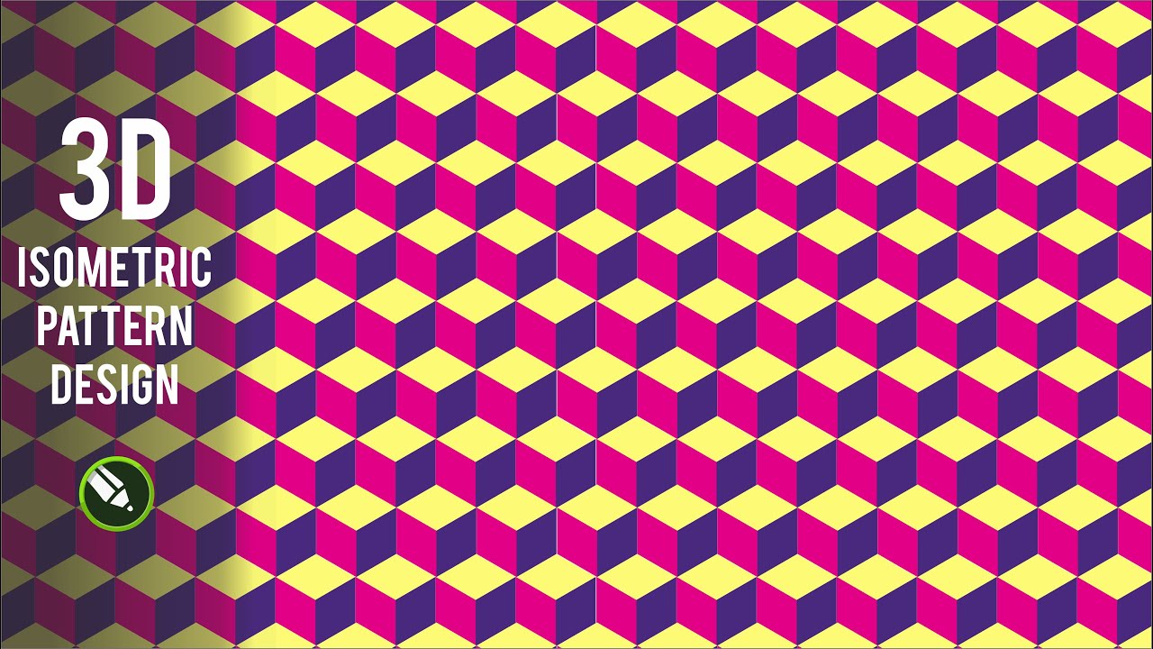 3D cube pattern . isometric pattern .in corel draw. easy and simple ...