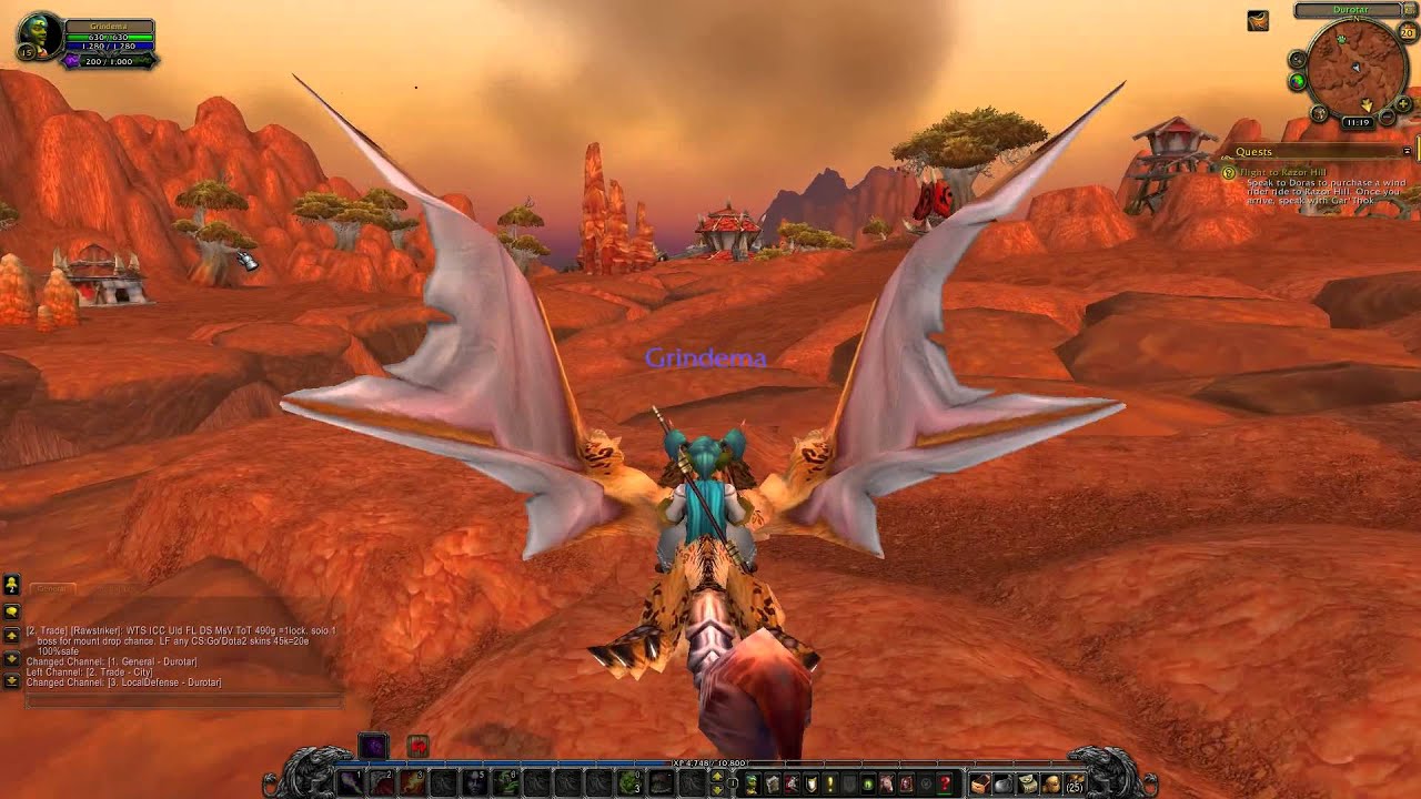 WoW quest #595 Flight to Razor Hill - YouTube