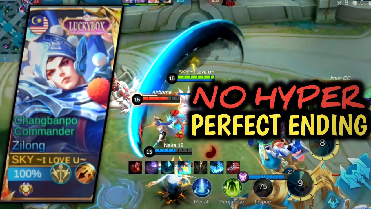 Zilong MVP Gameplay Tiada Hyper Martis Tukar Spell Di Minit Akhir Rank ...