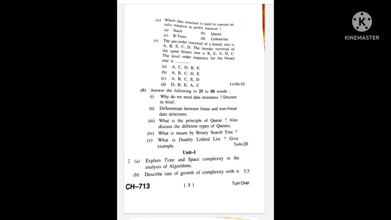 HPU BCA 2nd semester data structure previous year question paper 2022.hpu.bca - YouTube