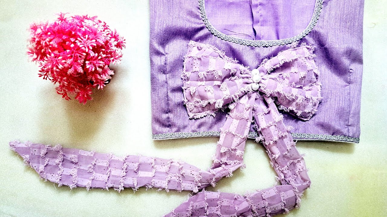 blouse back neck bow design / बैक नैक ब्लाउज बो डिज़ाइन / butterfly bow ...