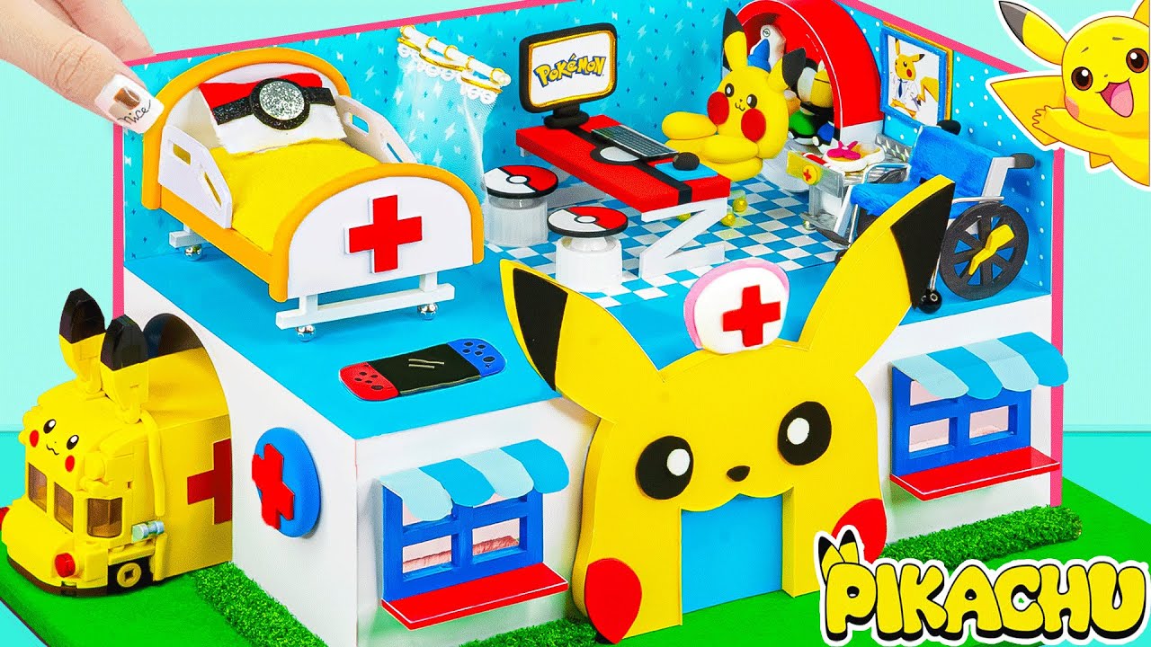 Make Pikachu Hospital with Pokémon Bed, Medical Room & Ambulance Rescue ...