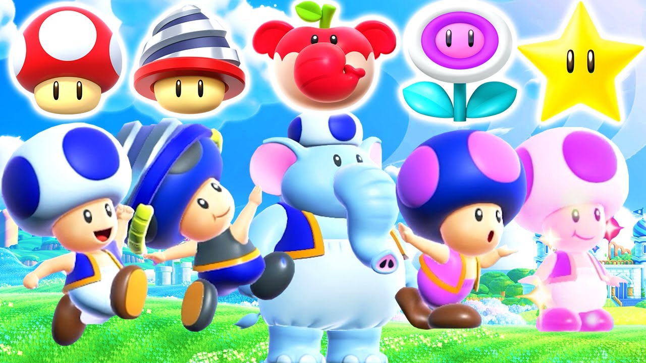 Super Mario Bros. Wonder - All Blue Toad Power-Ups - YouTube