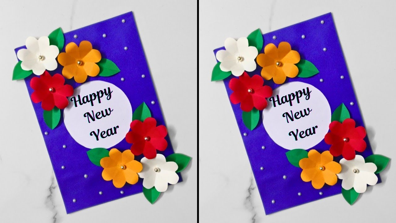 Diy Happy New Year Greeting Card | Happy New Year Card Making ...