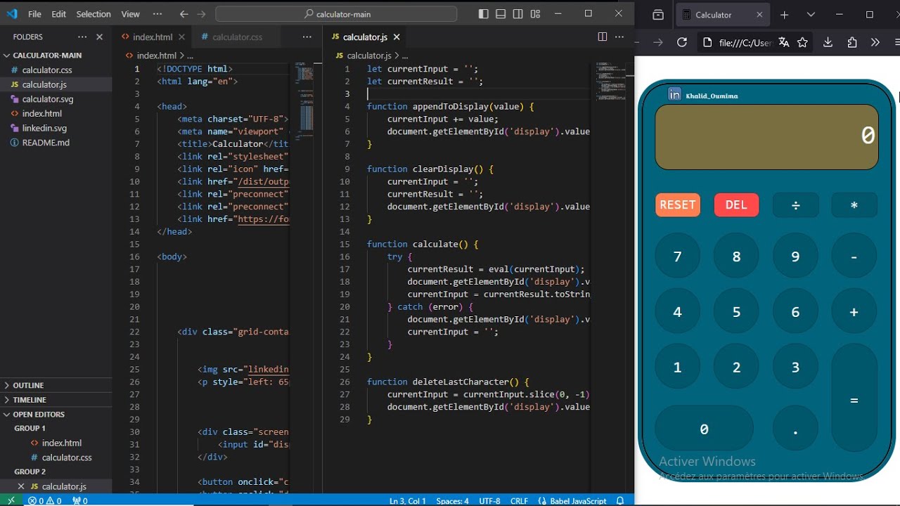Calculator App Coding Using Html Css And Javascript No Talking 7891