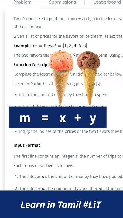 Ice Cream Parlor | Two Number Sum | Hacker Rank | Interview Question | Learn in Tamil #LiT # ...