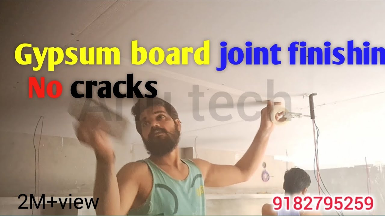 Gypsum board joint finishing kaise Karein step by step no crack how ...