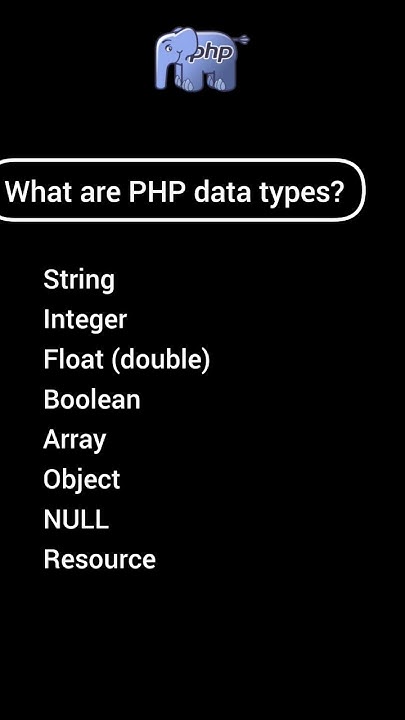 What are Data Types in PHP? | PHP Basics Explained #shorts #php - YouTube