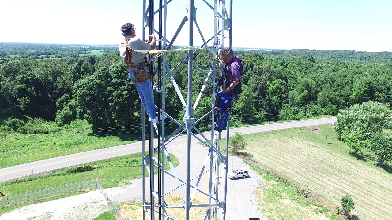 Webster County KY Drone Video Tower Work - YouTube