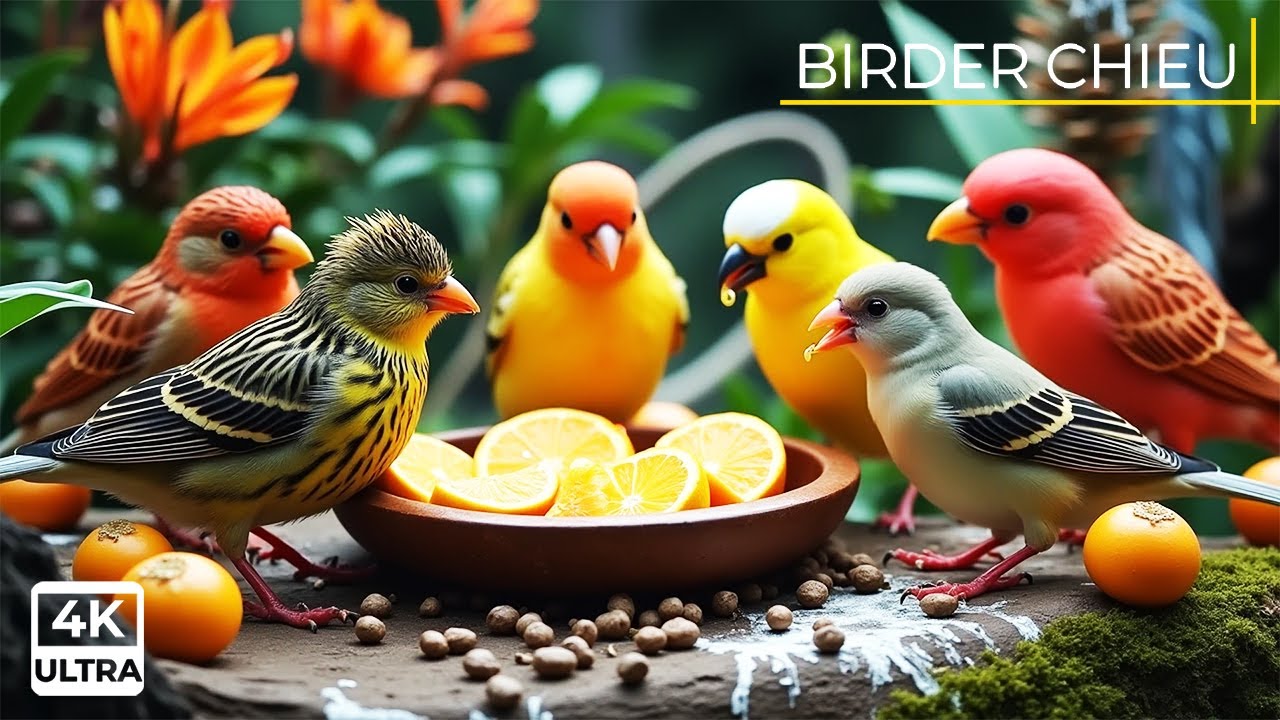 🔴 Birds and Squirrels Dancing in the Garden 🕊️🐿️ Live 12 Hours in Ultra ...