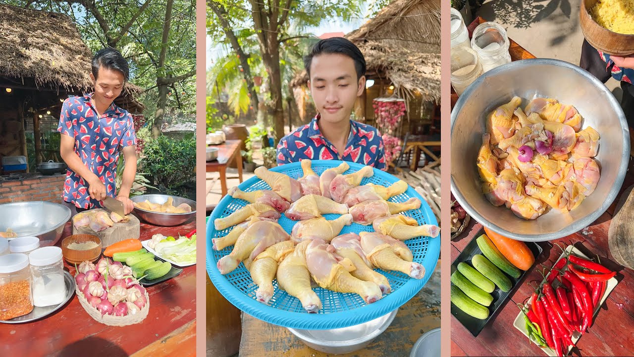 Handsome chef cook spicy chicken drumstick and eat | Cooking with chef ...