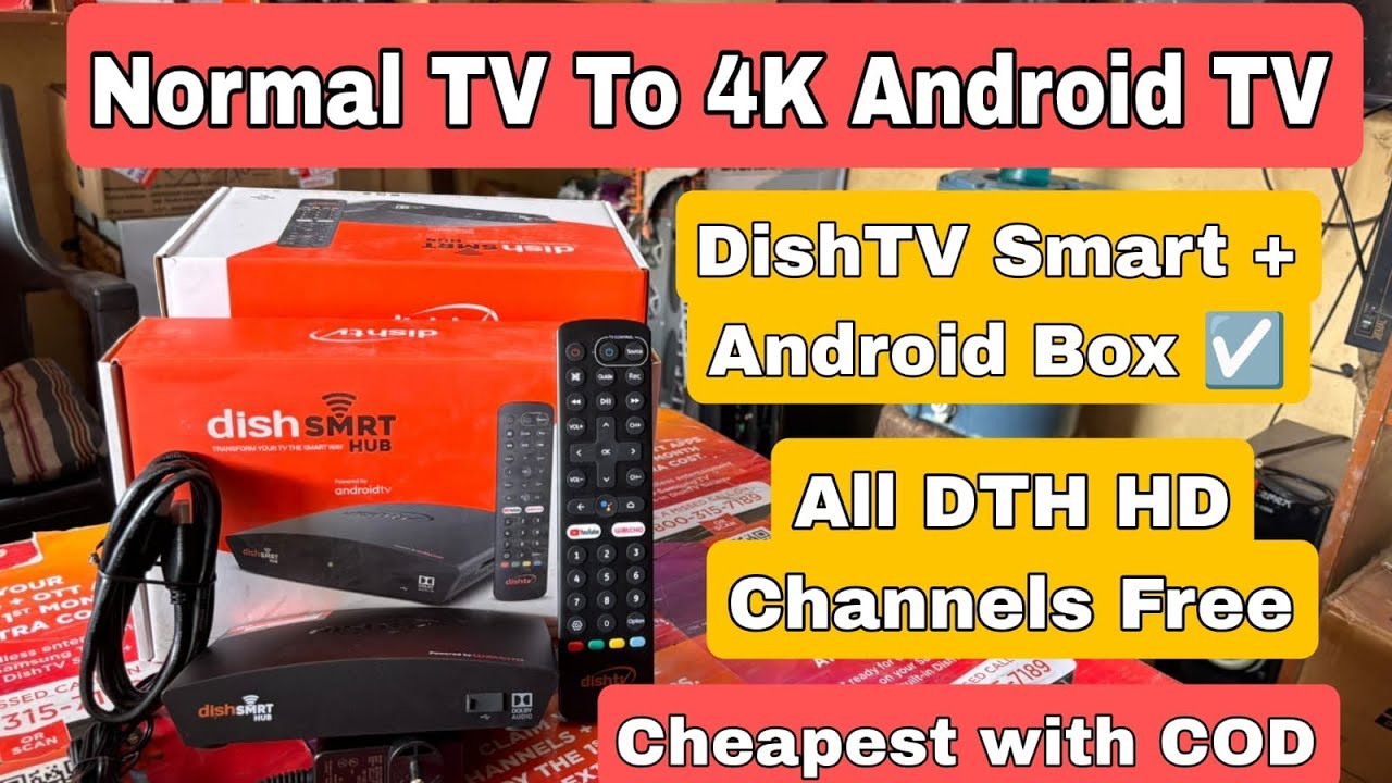 Dish Smrt Hub Android Box | Convert Normal Tv to Smart 4k Android Tv ...