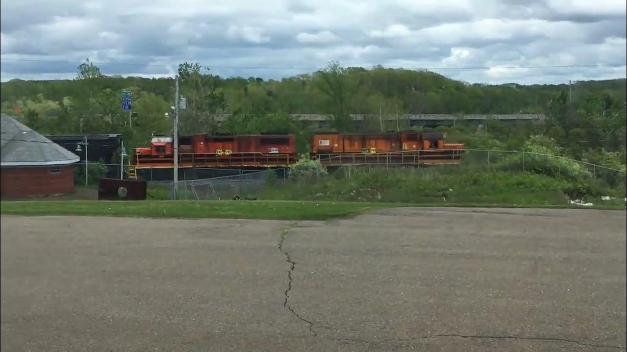 Some of a Genesee and Wyoming train at Stellarton NS - YouTube