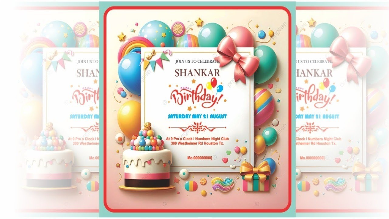 Birthday Card Kese Banaye। How To Make Birthday Card Design। Card ...