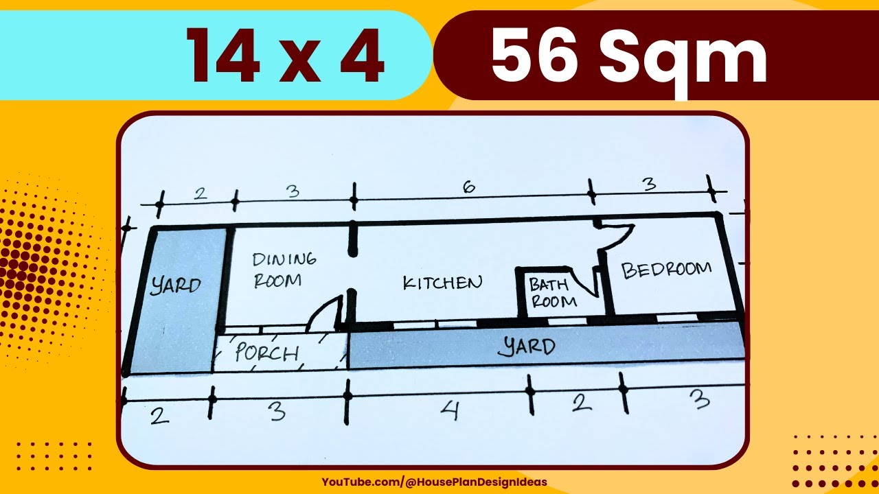 14x4 House Plan Design 56 square meter - YouTube