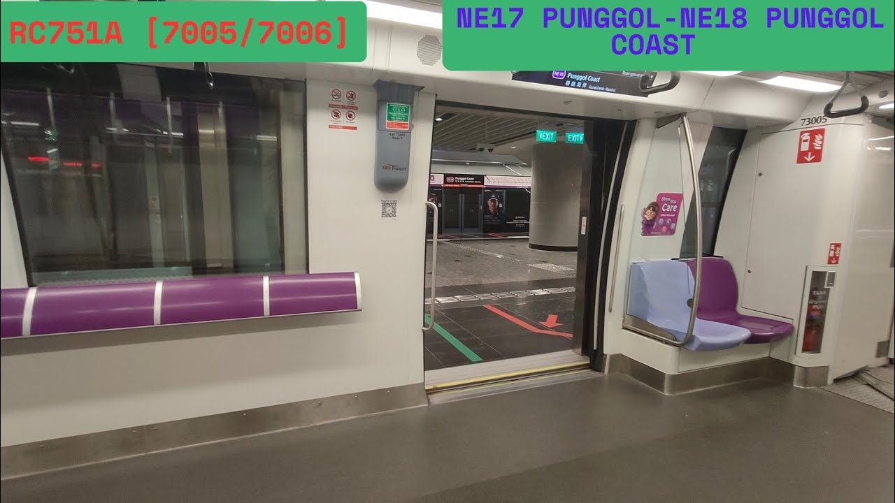 NE17 Punggol-NE18 Punggol coast Alstom Metropolis RC751A [7005/7006 ...