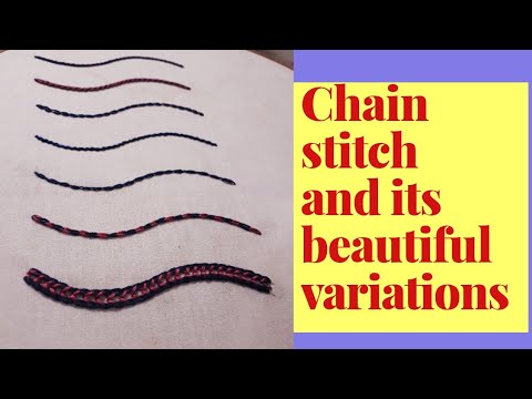 Chain stitch and its variations| basic stitches part 4 by Rakinas - YouTube