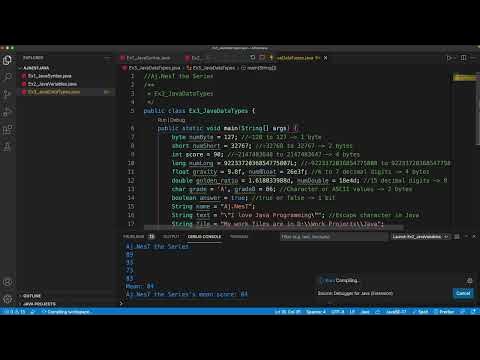 เรียนเขียน Java ด้วย Visual Studio Code EP.3 Java Data Types ใช้ชนิด ...