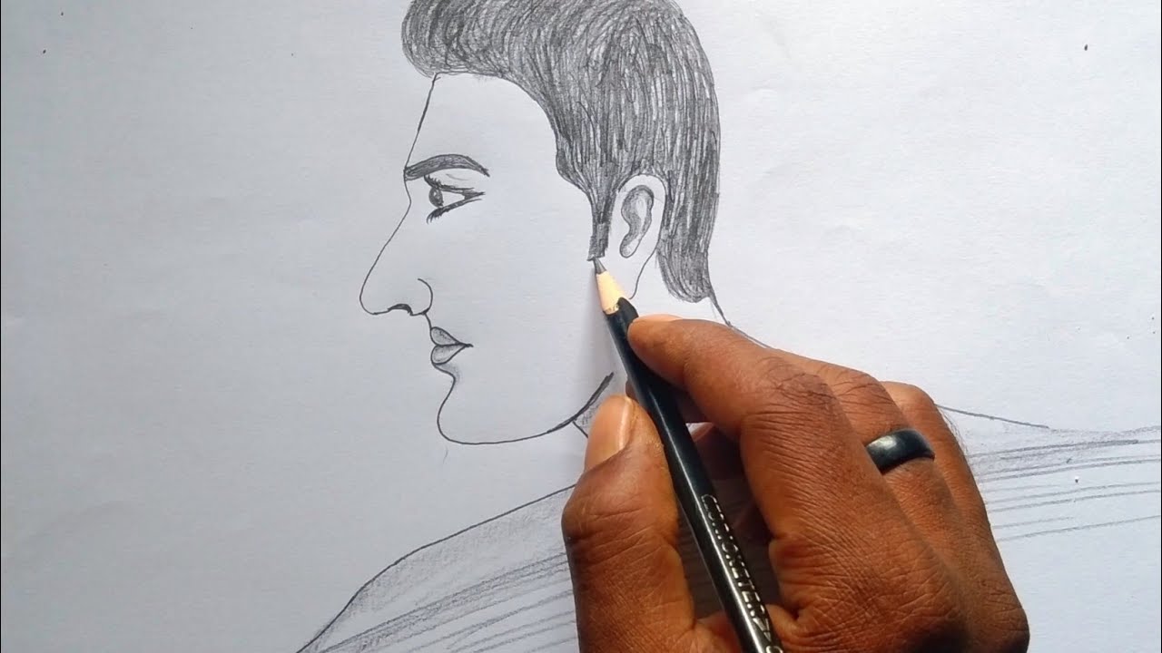 Face Drawing Pencil/How To Draw Human Face Step By Step/Boy Face ...