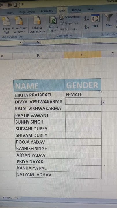 Excel Magic : How To Add MalebFemale Gender In Excel #shorts #exceltricks #computertips # ...