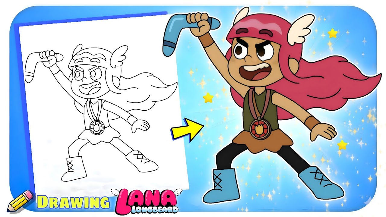 How to Draw Lana Longbeard – Step-by-Step Cartoon Adventure Character ...