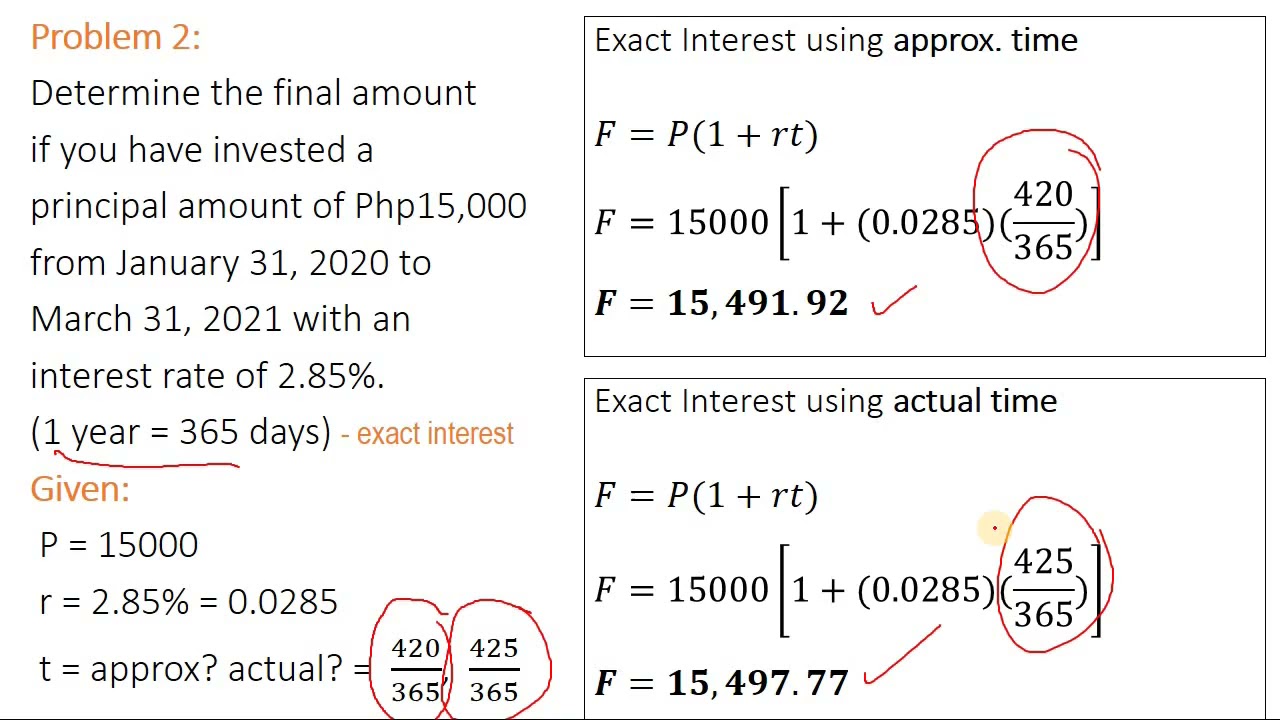 Simple Interest With Approximate And Actual Time YouTube Simple Interest With Approximate And Actual Time YouTube