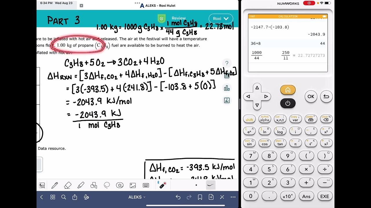 ALEKS: Solving combustion thermochemistry problems - YouTube