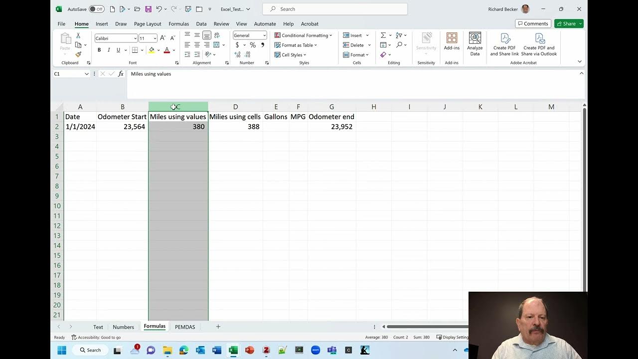 Excel Working with Formulas - YouTube