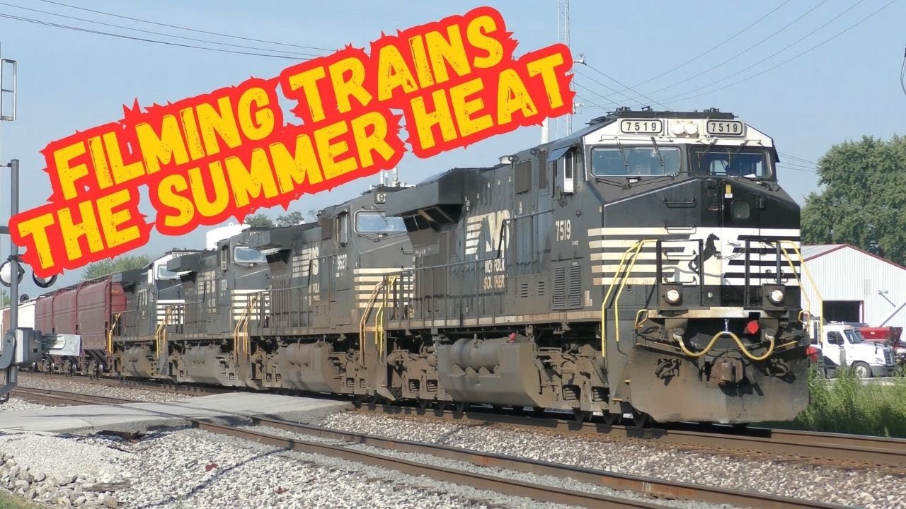 Freight Train with plenty of power and DPU working hard! Filming trains ...