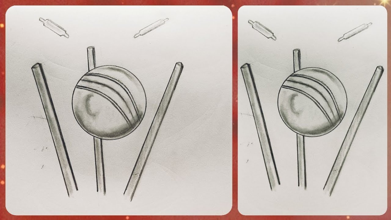 how to draw cricket stumps -pencil drawing. - YouTube