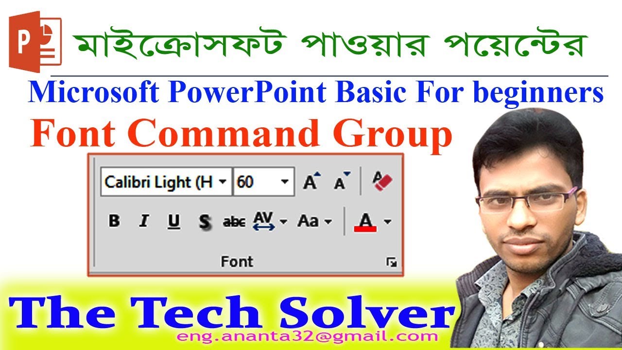 Use of font command group in PowerPoint - YouTube