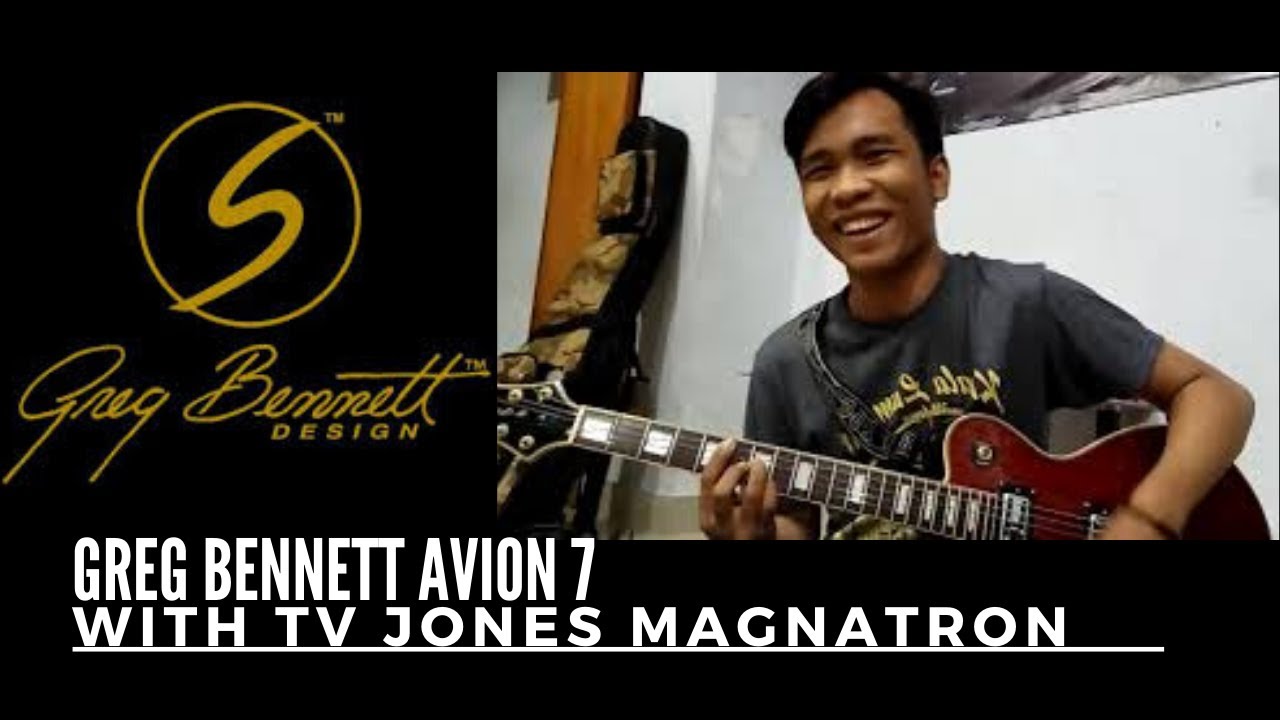 Greg Bennett Avion 7 with TV Jones Magnatron Pickups review - YouTube