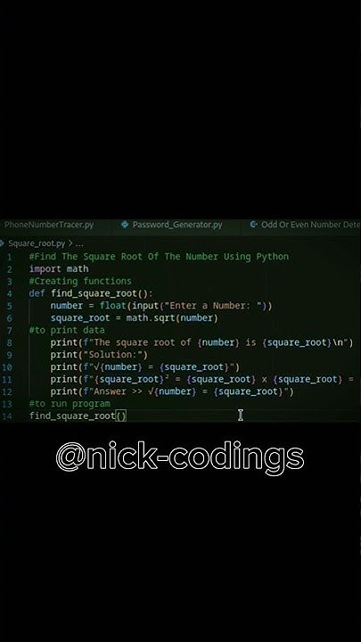 Make A Square Root Calculator Using Python #shorts #coding #python # ...