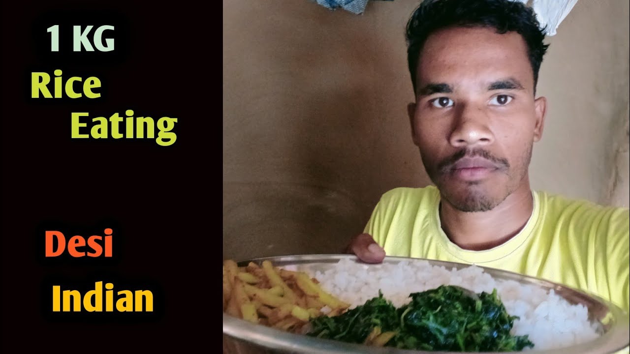 1 KG Rice Eating Desi Style Indian Food Eating - YouTube