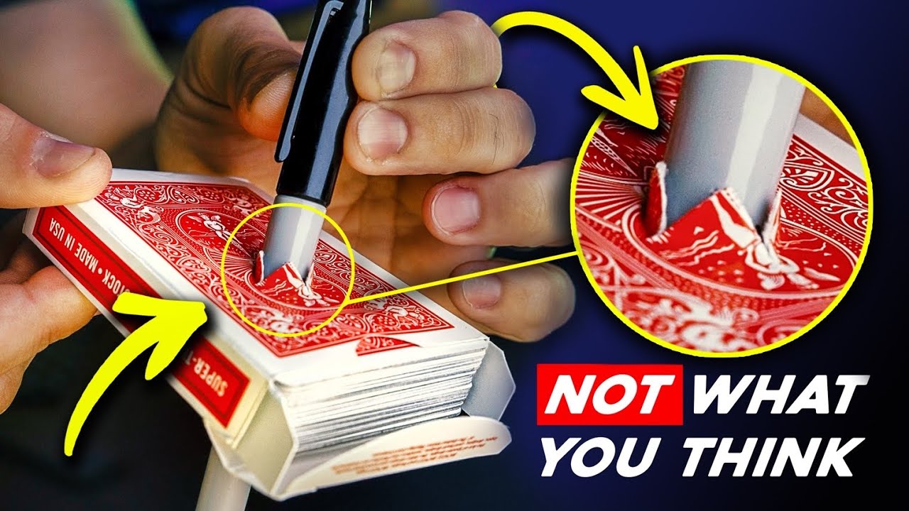Sharpie THRU Full Deck of Cards! | 1-min Easy-to-Make GimmickTutorial ...