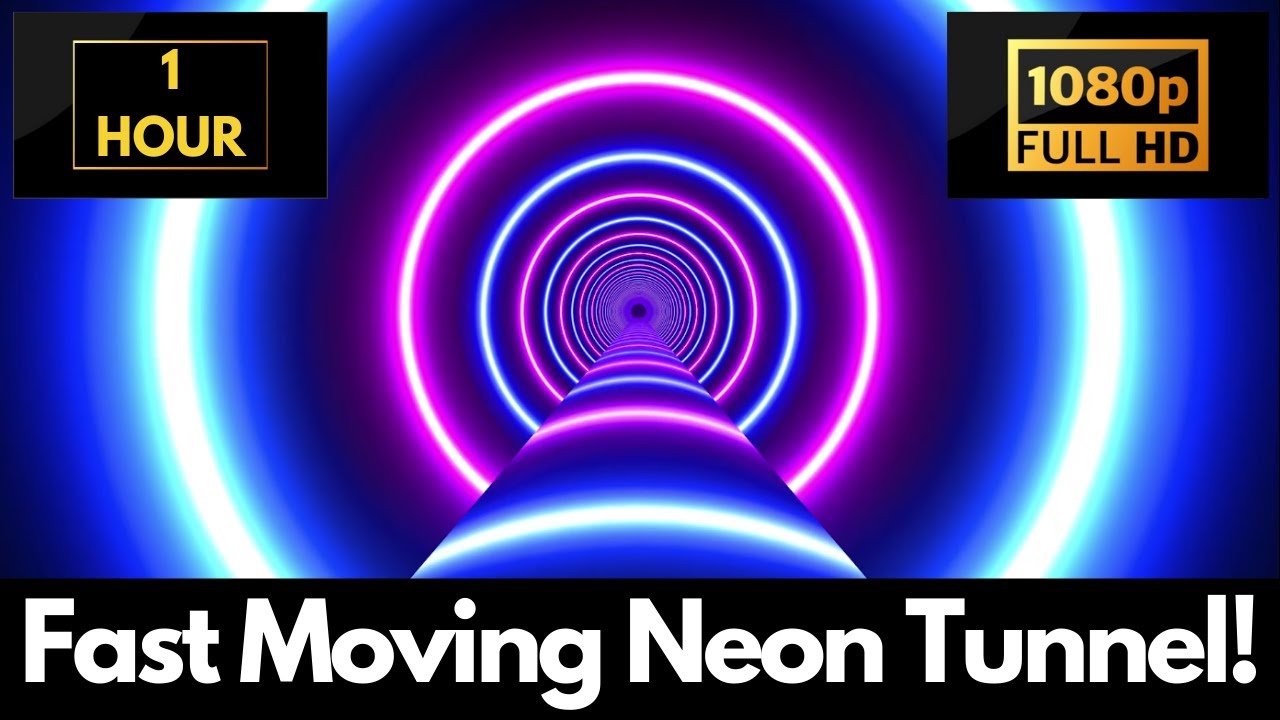 Fast Moving Neon Tunnel Light Screensaver | VJ Loops | 1 HOUR ...
