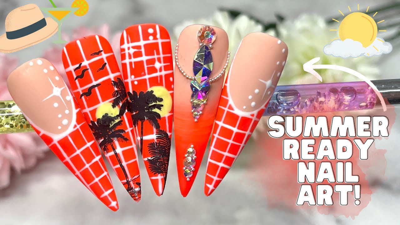 BE SUMMER READY WITH THIS NAIL ART DESIGN | PALM TREE SUNSET NAIL ...