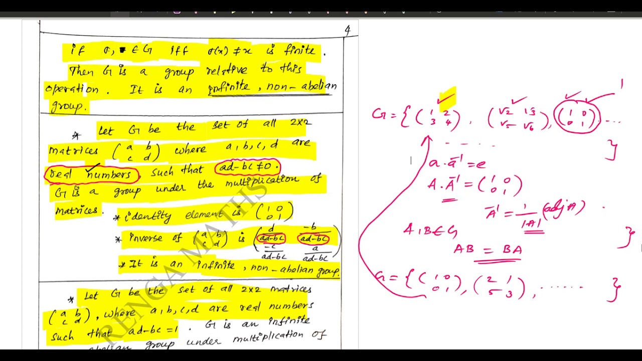 Algebra - Groups - Examples 3 - YouTube