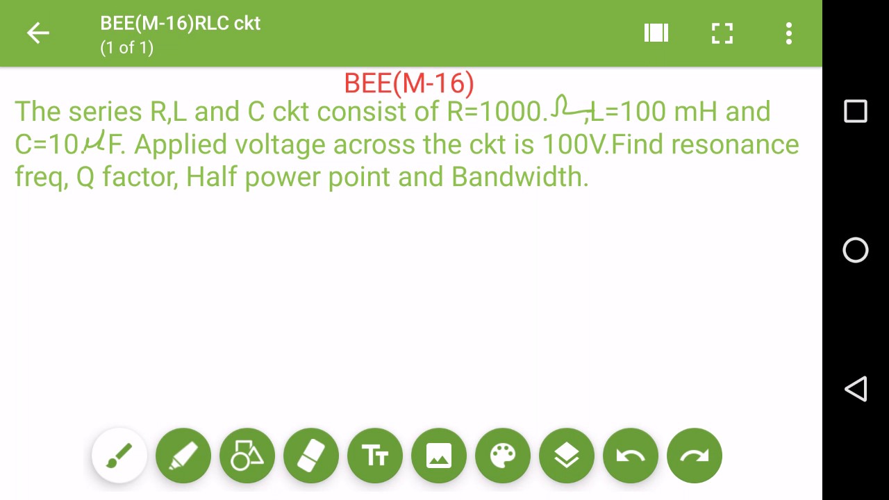 BEE(M-16)Finding resonance freq,Q factor,Half power point,B.W - YouTube