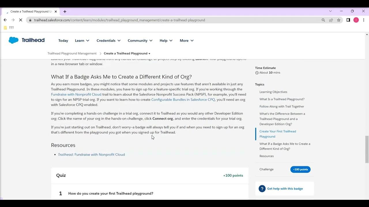 Create a Trailhead Playground - YouTube