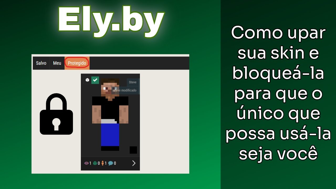 Ely.by | Como upar sua skin e bloqueá-la para que o único que possa usá-la seja você - YouTube