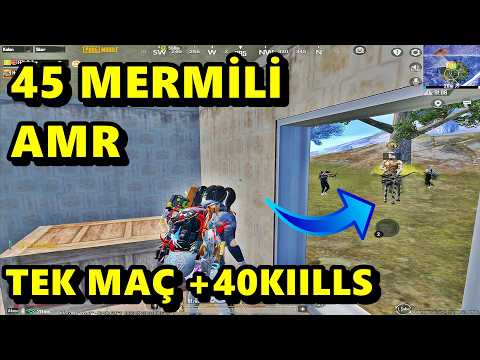 TEK MAÇ +40 KIIILLLSSS 45 MERMİLİ AMR ! BATUR GAME SOLO SQUAD PUBG MOBİLE