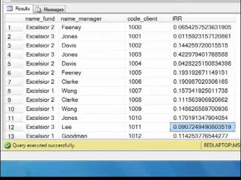 XIRR SQL Server 2008 Example - YouTube
