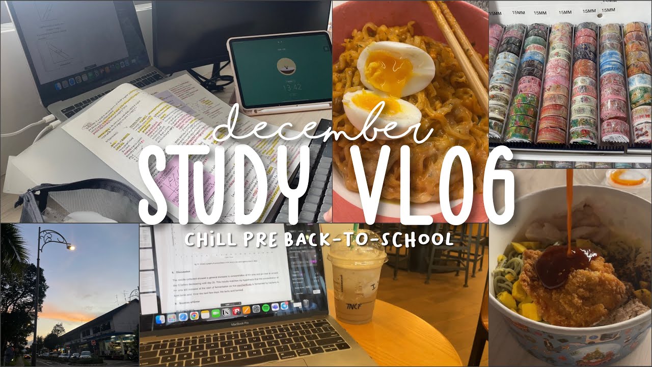 december study vlog 🌿 💌 | chill pre back-to-school | lots of trying to study, food, going out ...