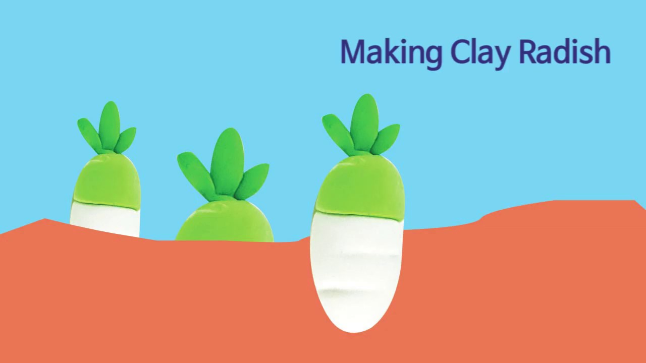 How to make Radish with clay - YouTube