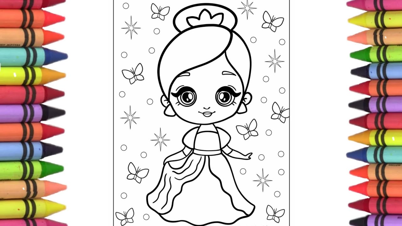 Baby Princess drawing for kids and toddlers, how to draw princess step ...
