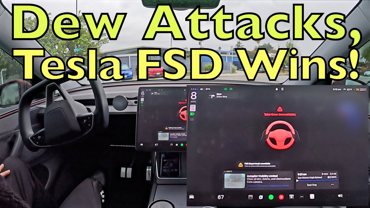 Tesla FSD quietly recovers from multiple camera-dew failures, then ...