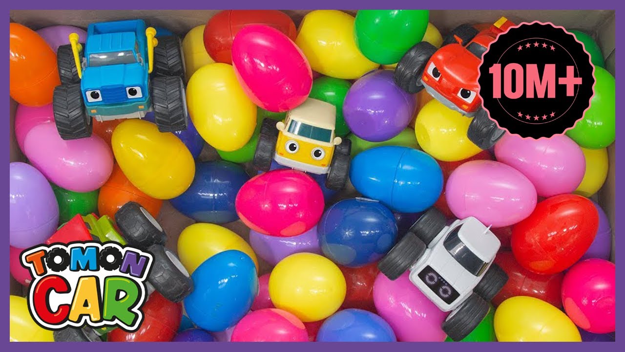 Learn the names of Color with Tomoncar friends! Surprise egg play in a ...