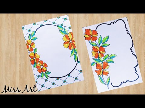 Beautiful Project work border design// Easy paper border design - YouTube