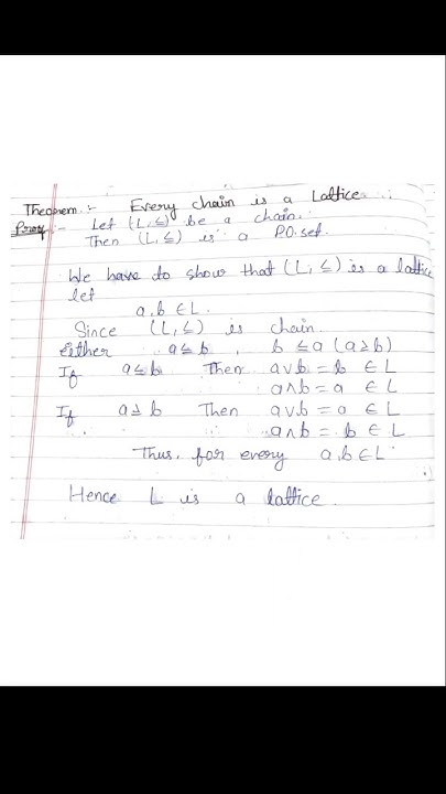 Every Chain is a Lattice ||Theorem||Discrete mathematics - YouTube